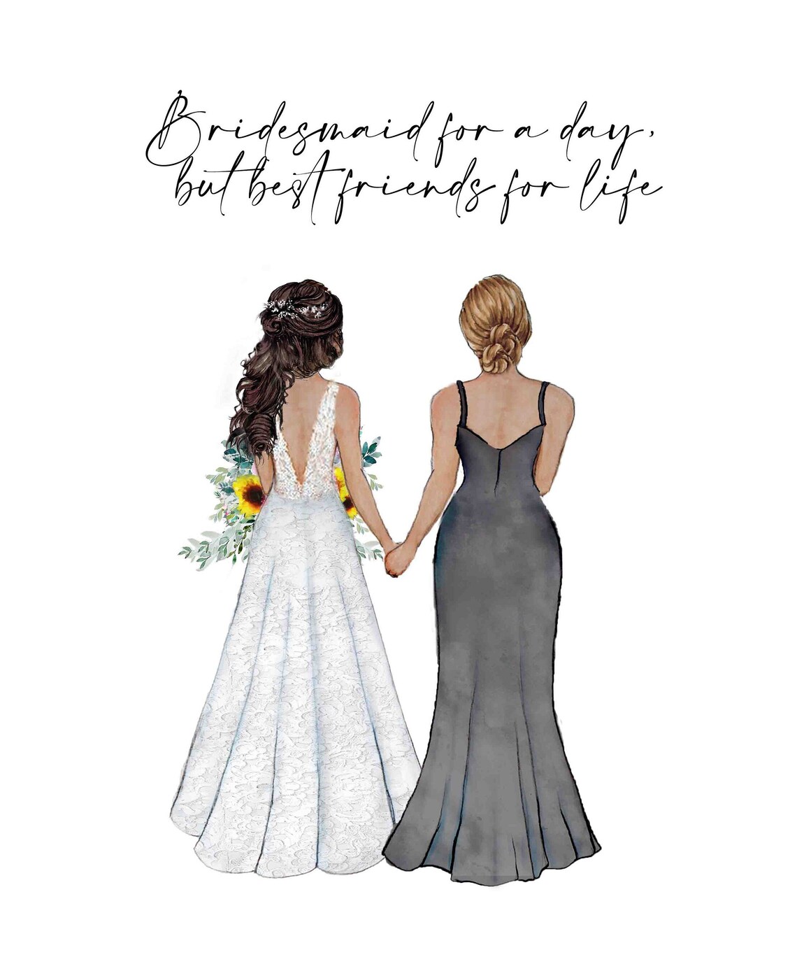 Mother of the Bride Illustration Gift From Daughter | Etsy