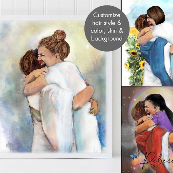 Jesus Hugging Woman Wall Art - Etsy