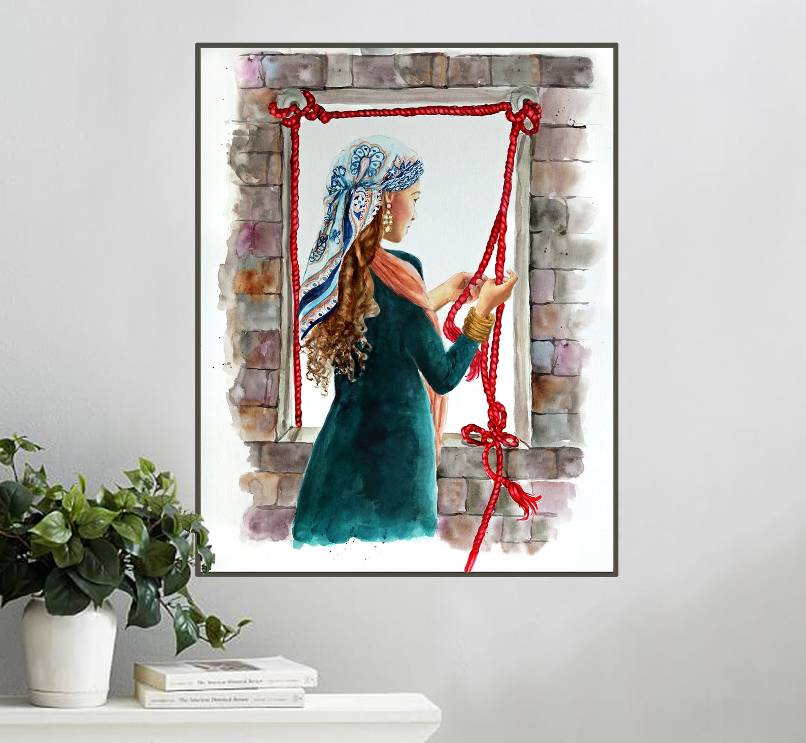 Rahab Painting, Christian Art Print, Rahab at Window, Bible Stories Art ...