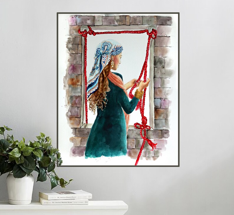 Rahab Painting Christian Art Print Rahab at Window Bible - Etsy