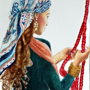 Rahab Painting, Christian Art Print, Rahab at Window, Bible Stories Art ...