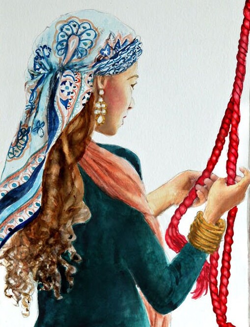Rahab Painting, Christian Art Print, Rahab at Window, Bible Stories Art ...