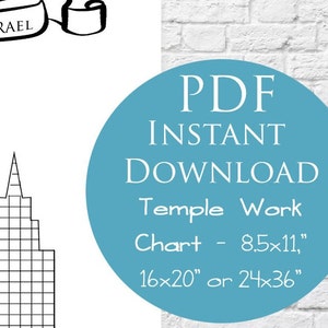 Salt Lake Temple Chart: Family History Goal Tracker (PDF Digital ...