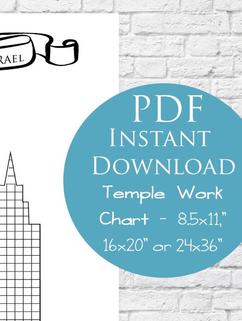 Salt Lake Temple Chart: Family History Goal Tracker (PDF Digital ...