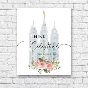 Think Celestial Art Print: Salt Lake Temple, LDS Home Decor - Etsy