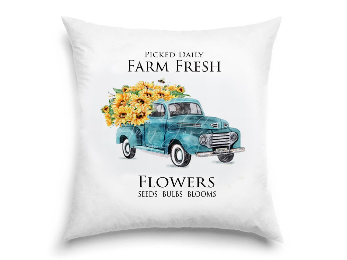 Vintage Truck With Sunflowers Png Watercolor Sunflower - Etsy