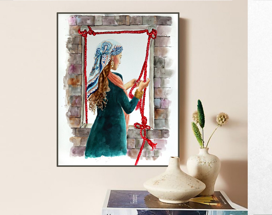 Rahab Painting Christian Art Print Rahab at Window Bible - Etsy