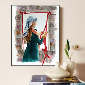 Rahab Painting, Christian Art Print, Rahab at Window, Bible Stories Art ...