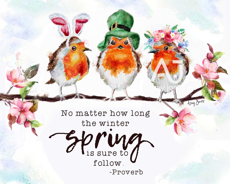 Bird Friends Holiday Set of 5 8.5x11 or 11x14 prints | Etsy