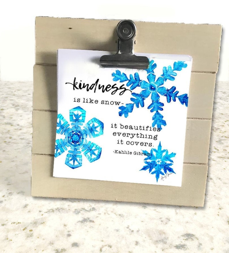 Kindness Quote and Watercolor Snowflakes January Seasonal Set | Etsy