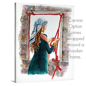 Rahab Painting, Christian Art Print, Rahab at Window, Bible Stories Art ...