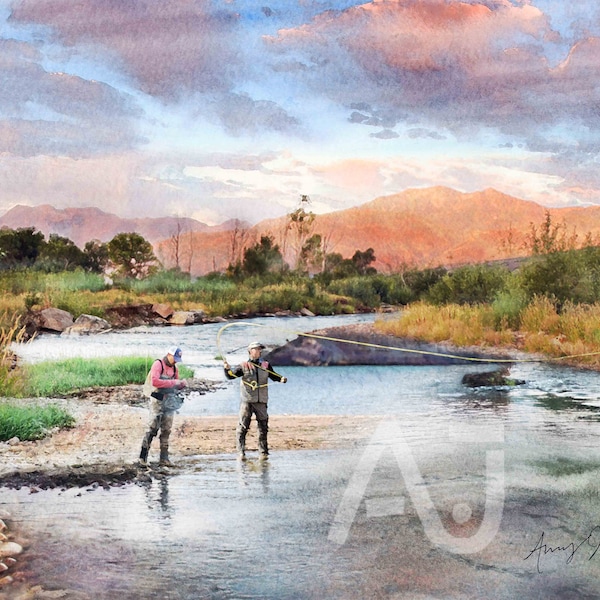 Fly Fishing Painting - Etsy