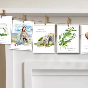 PRINTABLE Easter Banner Decoration Bible Jesus Last Week Christ ...