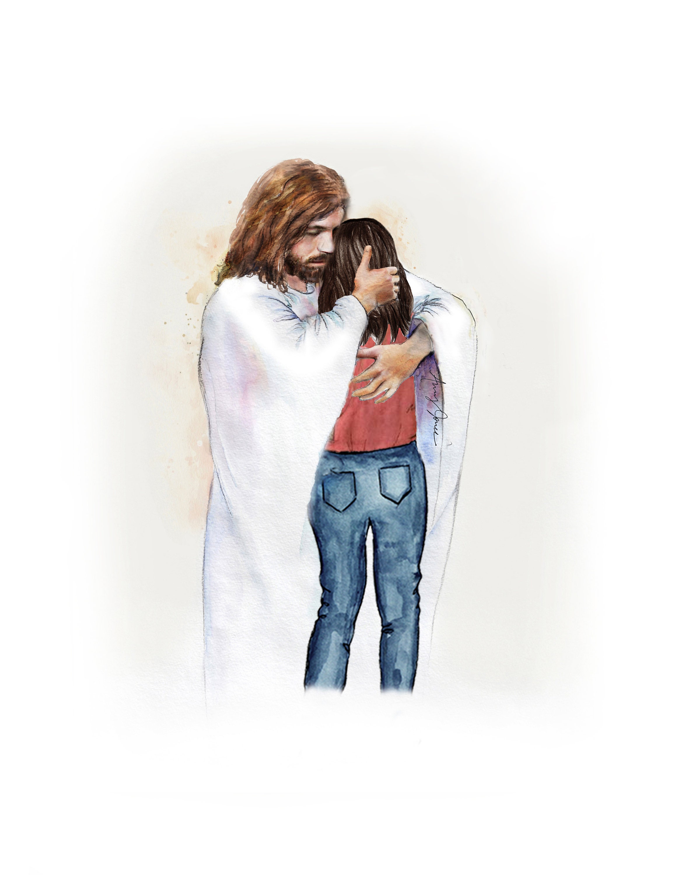 Christ's Embrace- Jesus Hugging Man/woman/child/baby/twins, Custom ...