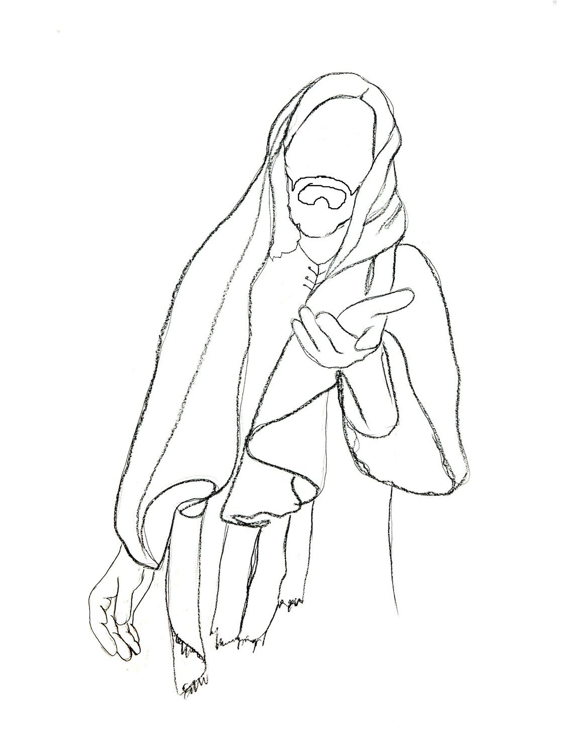 Jesus Faceless Illustrations Line Drawing Religious Coloring - Etsy