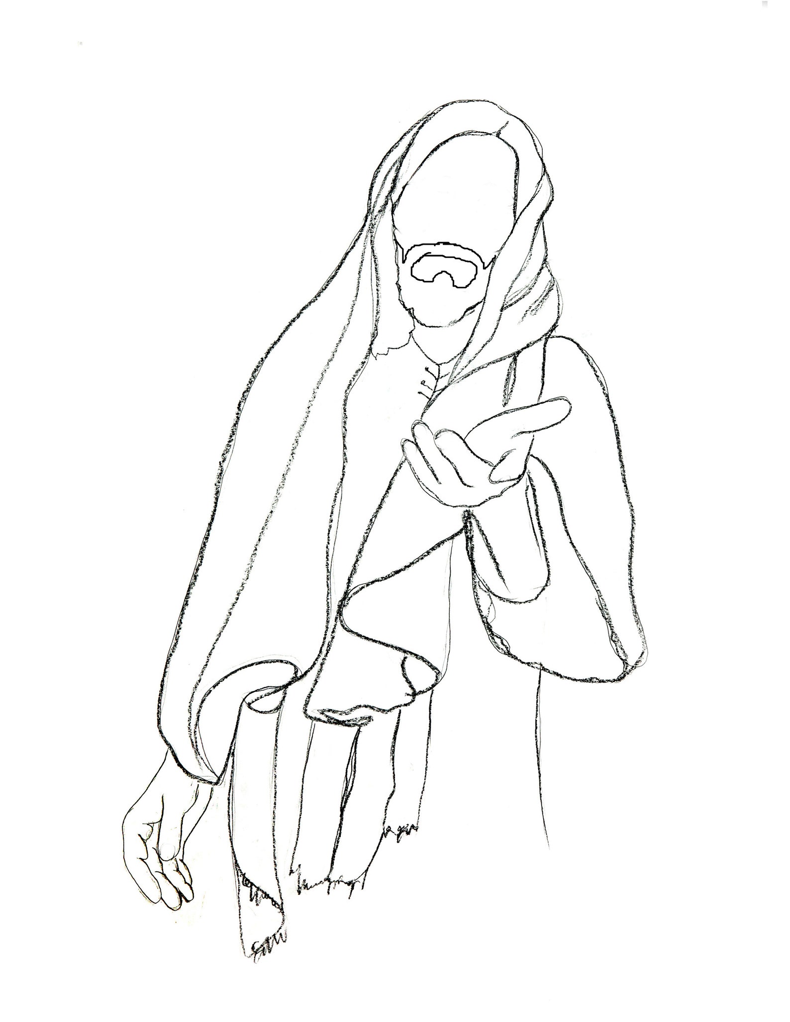 Jesus Faceless Illustrations Line Drawing Religious Coloring - Etsy