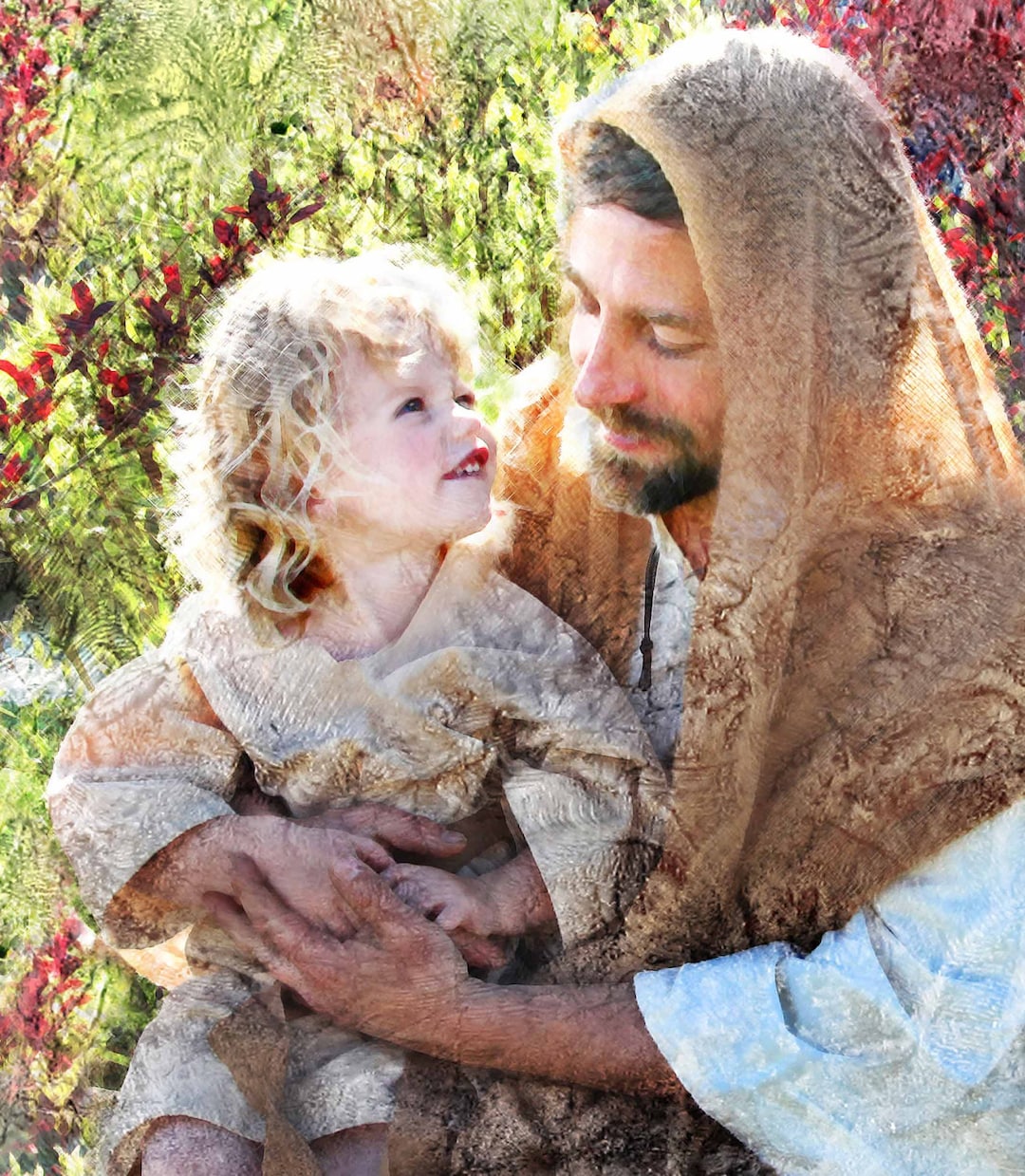 Personalized Child and Jesus Impressionistic Painting, Religious ...