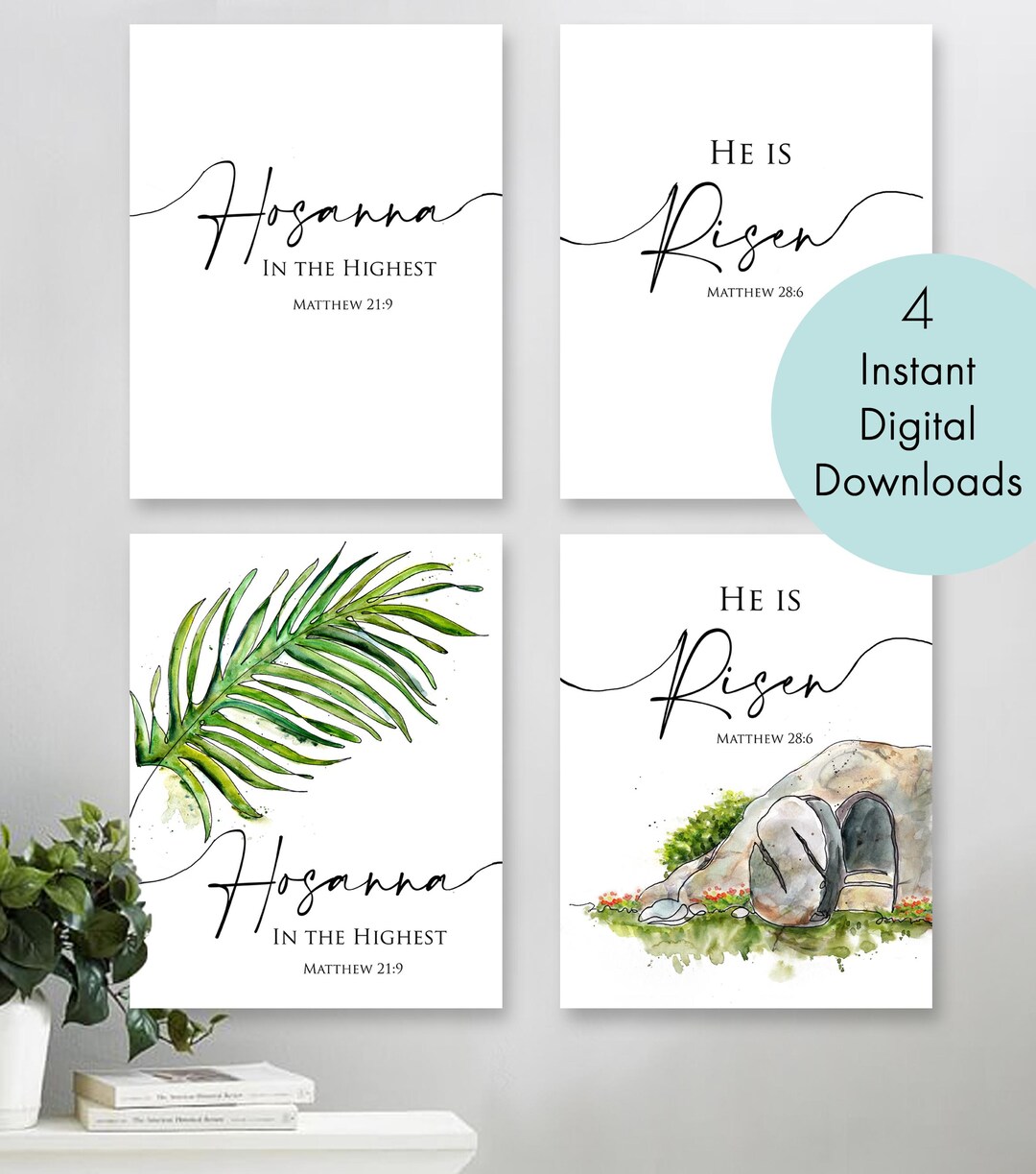 Hosanna, Resucitó, Arte de Pascua, Decoración religiosa, Descarga ...