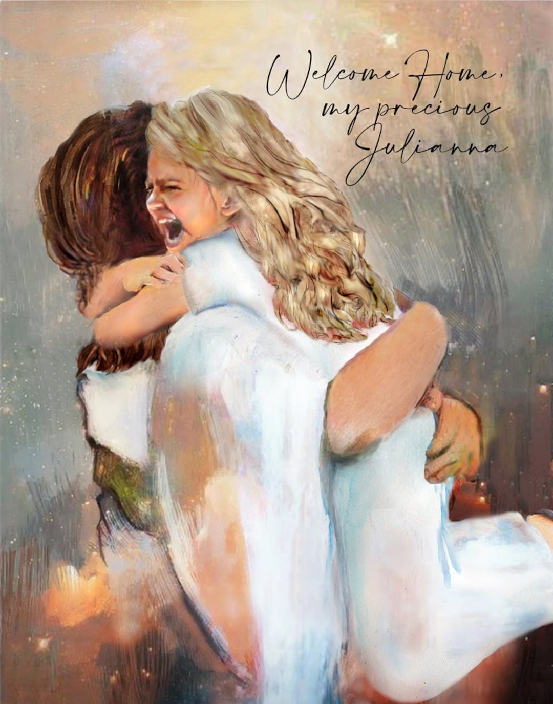 First Day in Heaven Painting - I HELD Him and Would Not Let Him Go ...