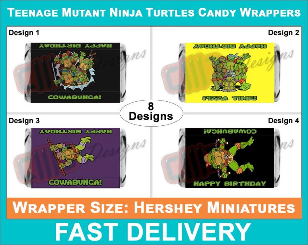 Teenage Mutant Ninja Turtles Miniatures Size Chocolate Bar Wrappers ...
