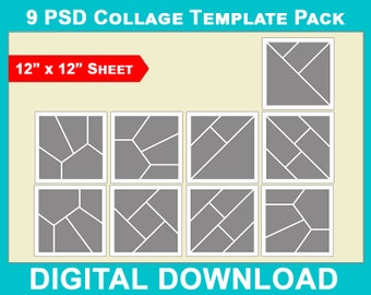 Collage Template Photoshop: Square Collages Bundle 8x / Storyboards ...