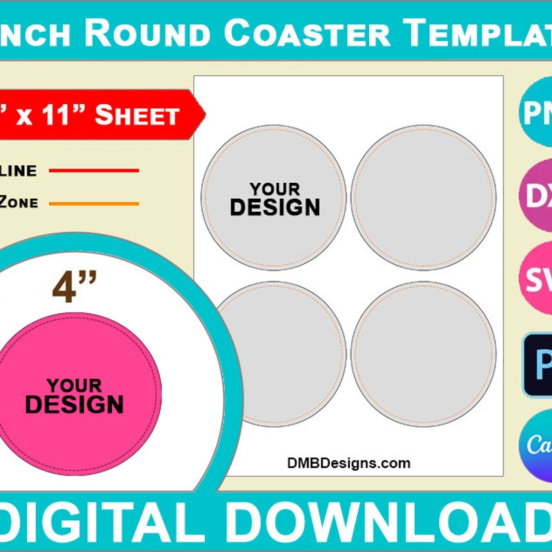 Blank Circle Cup Template - Etsy