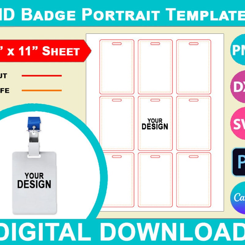 Badge Buddy Template - Etsy