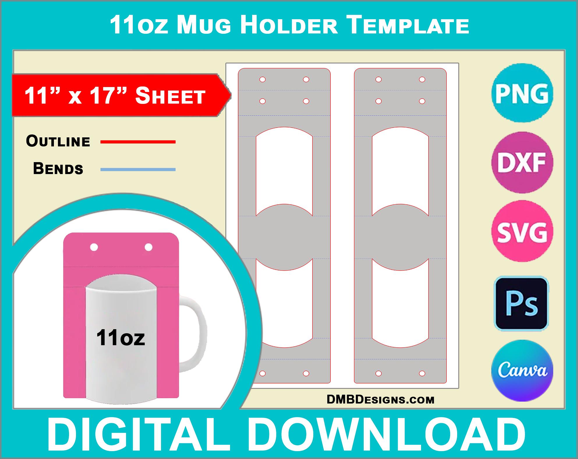 11oz Mug Holder Template, Mug Box Template, Mug Gift Box Template ...