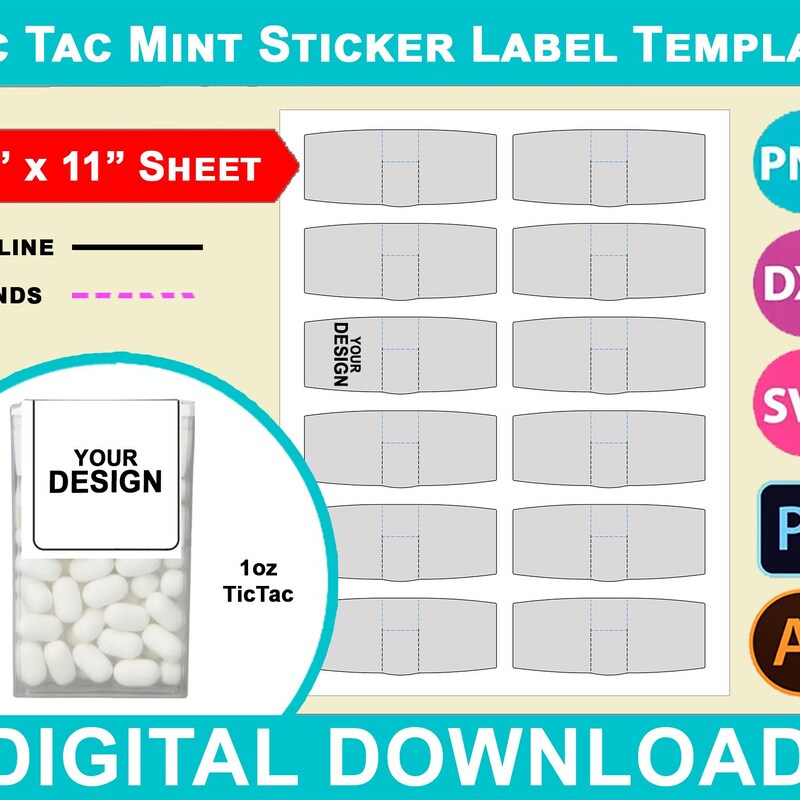 Tic Tac Stickers - Etsy
