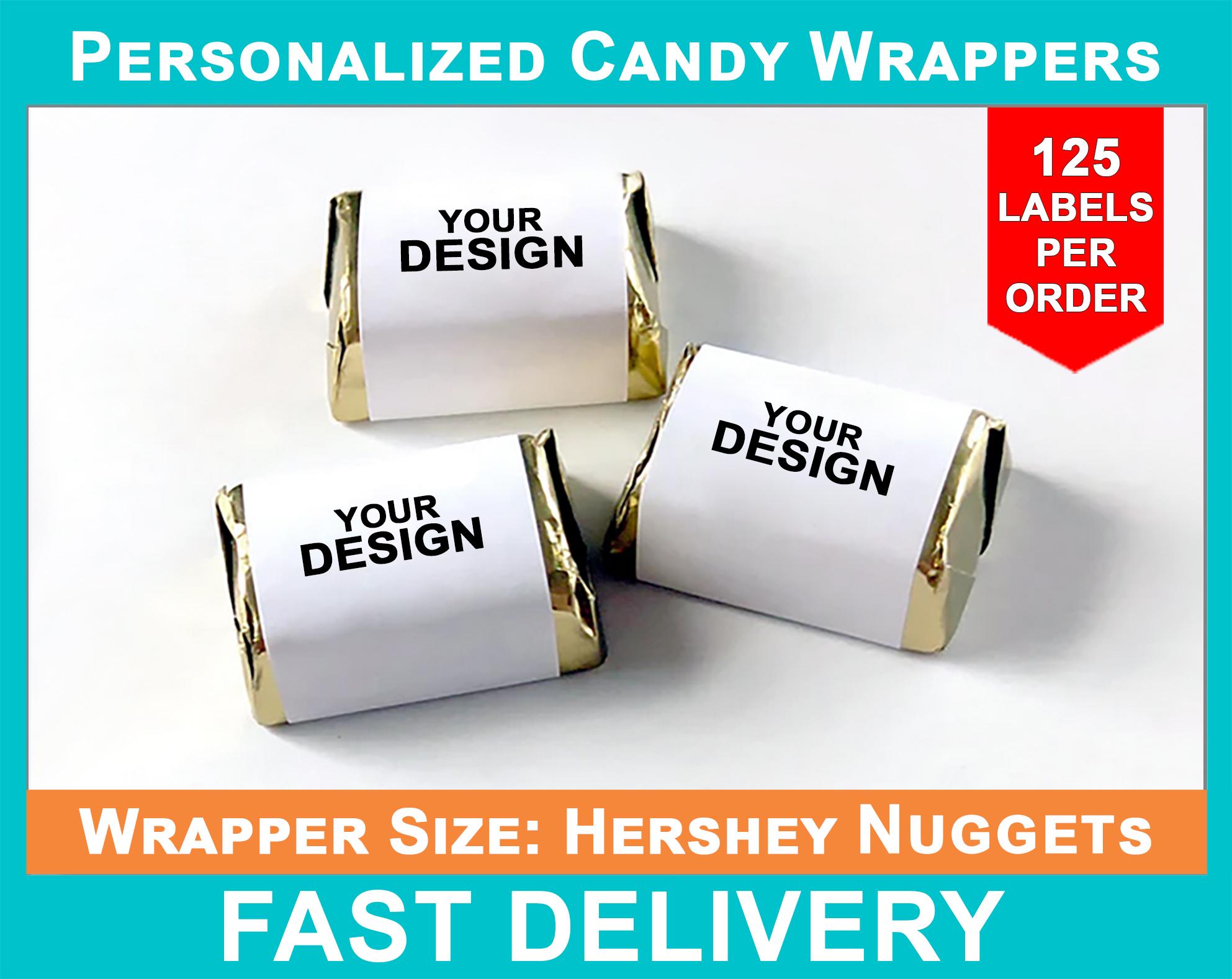 Custom Hershey Nugget Candy Labels, Nugget Mini Chocolate Wraps ...