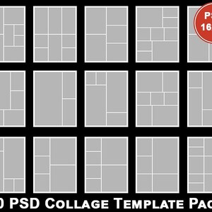 50 16x20 Photo Album Template Pack, Photo Collage, Yearbook Templates ...