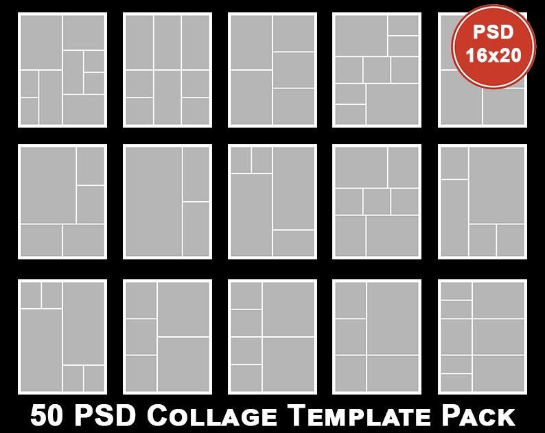 50 16x20 Photo Album Template Pack, Photo Collage, Yearbook Templates ...