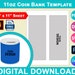 11oz Ceramic Coin Bank Template, Sublimation Coin Bank Wrap Template ...