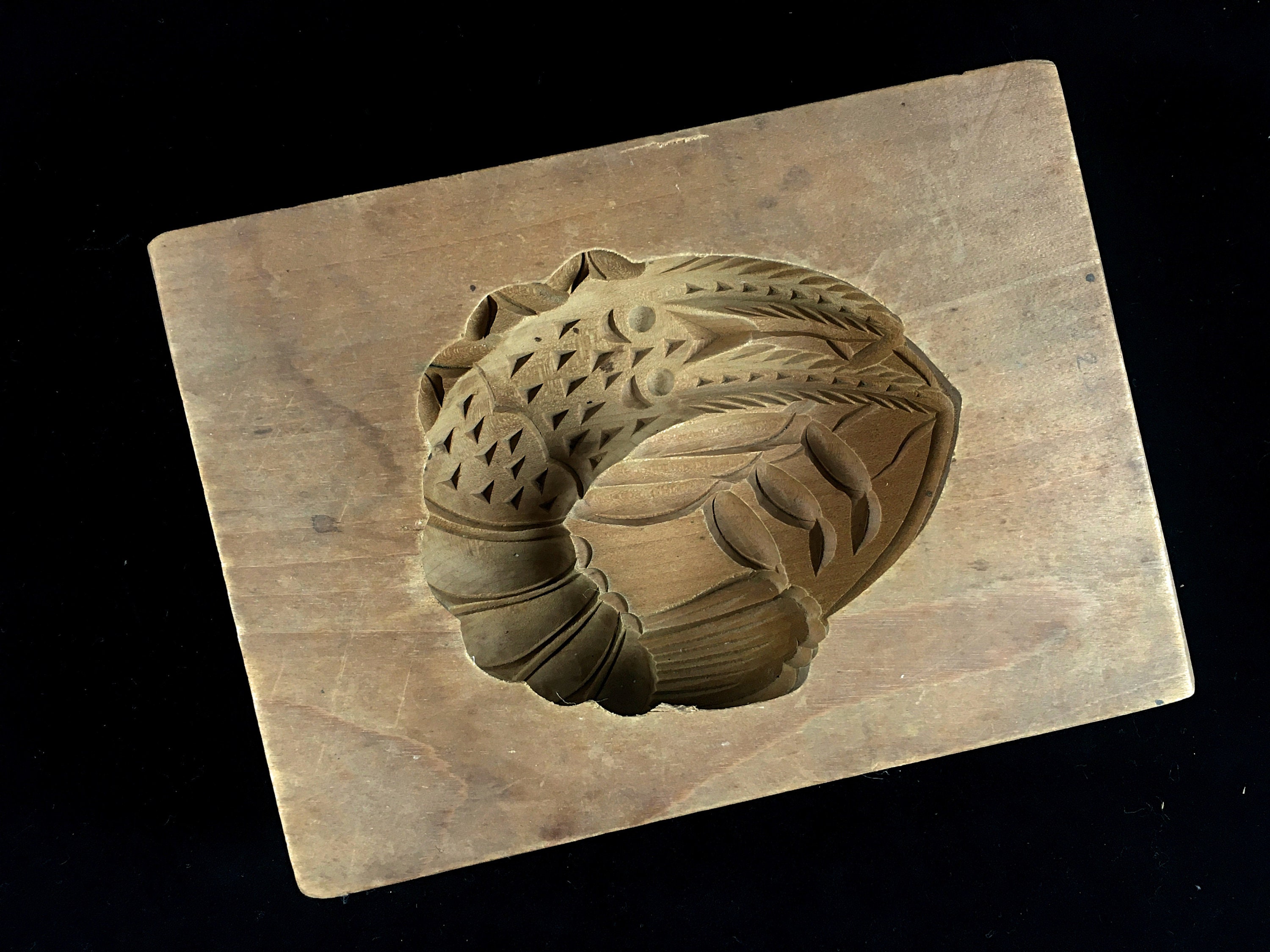 Figurines Art & Collectibles 菊） Hand Carved Dessert Mold Vintage ...