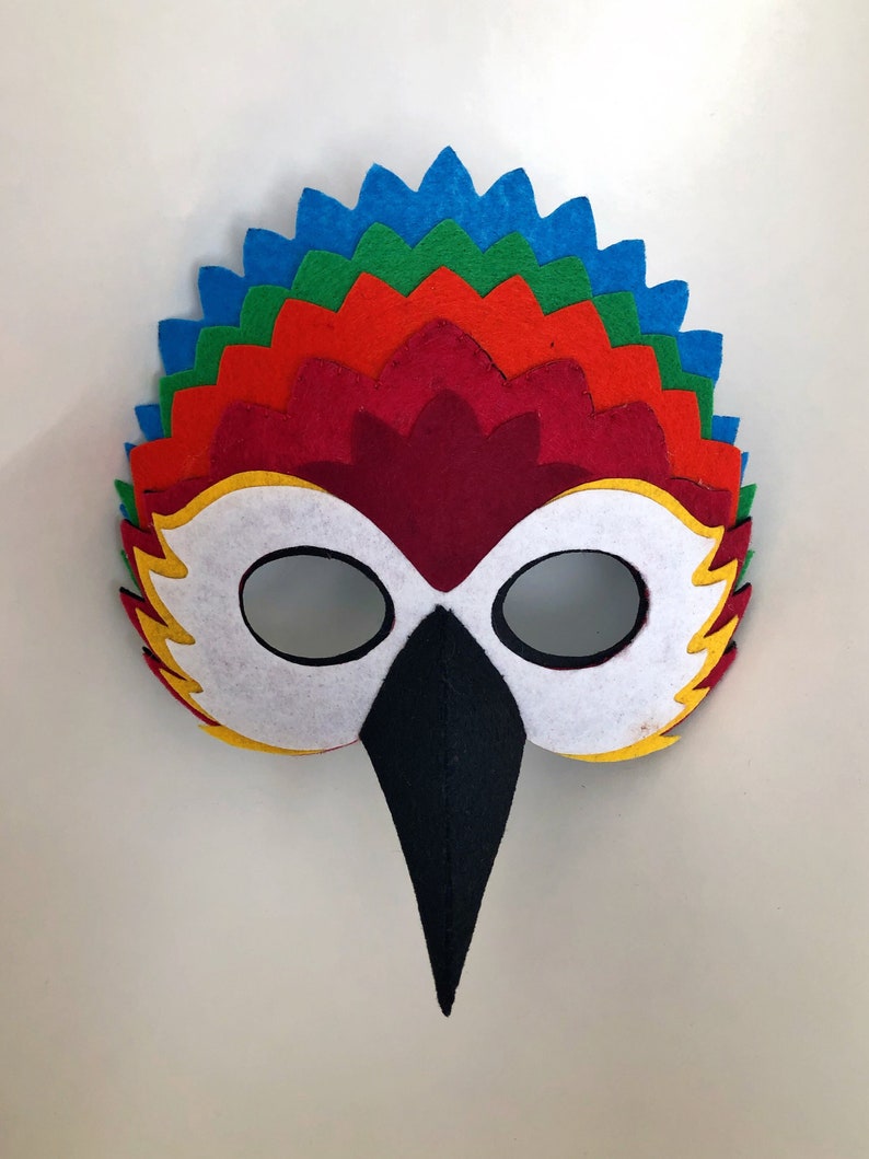 Parrot Mask Animal Mask Colorful Bird Mask | Etsy