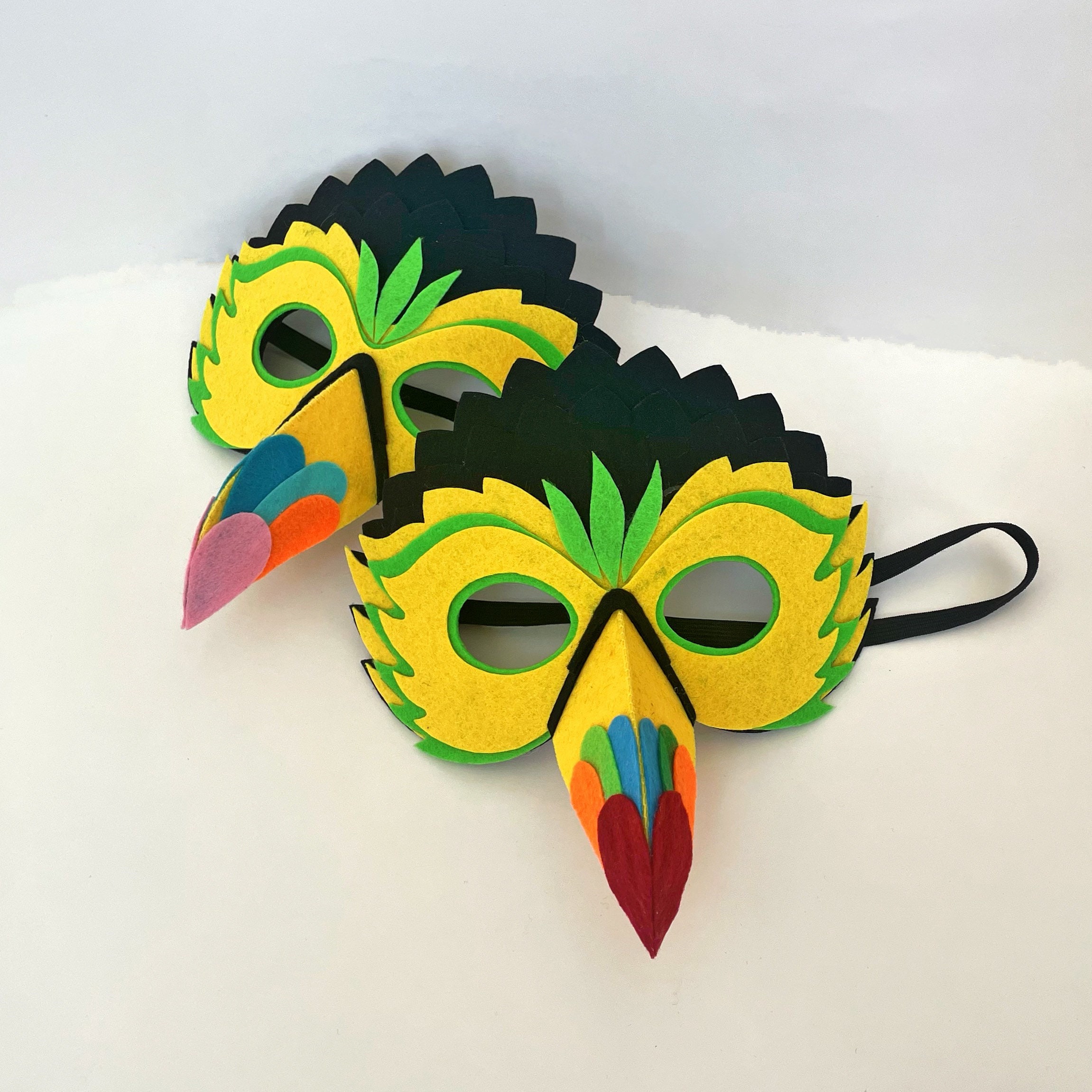 Toucan Mask, Yellow Bird Mask, Black Bird Mask, Colorful Bird Mask ...