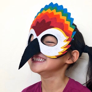 Handmade Felt Parrot Mask, Colorful Bird Costume - Etsy