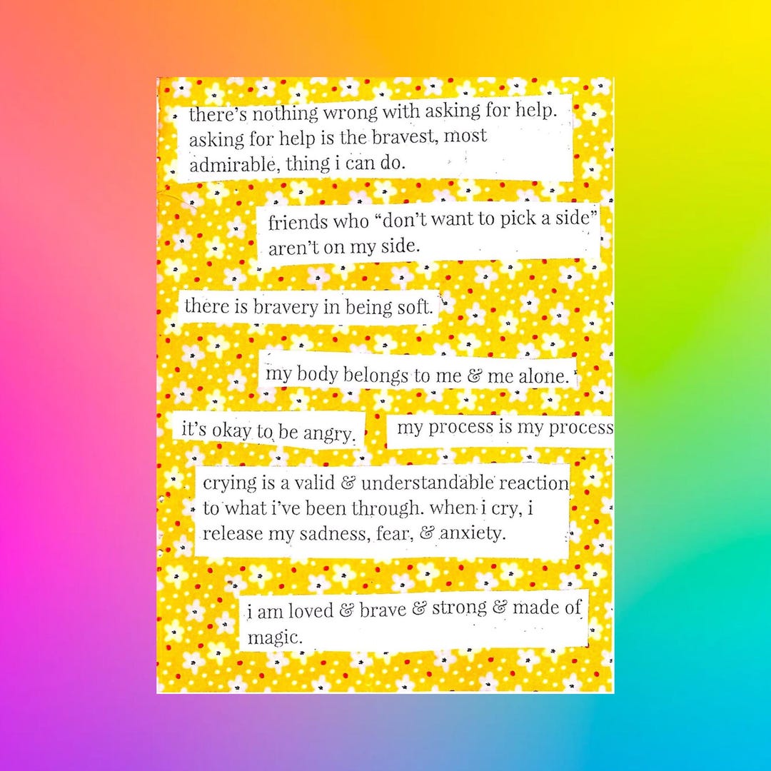 Yellow Self-love Affirmations Mini Art Print: Colorful Positive ...