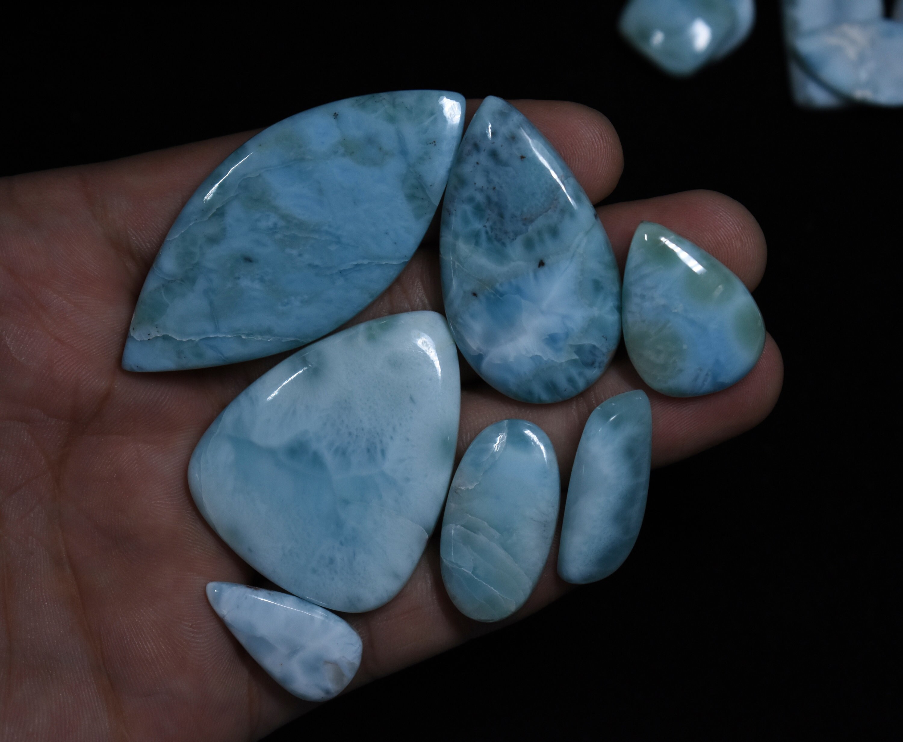 Rare Blue Larimar Pectolite Cabs Wholesale Lot 150ct Smooth | Etsy