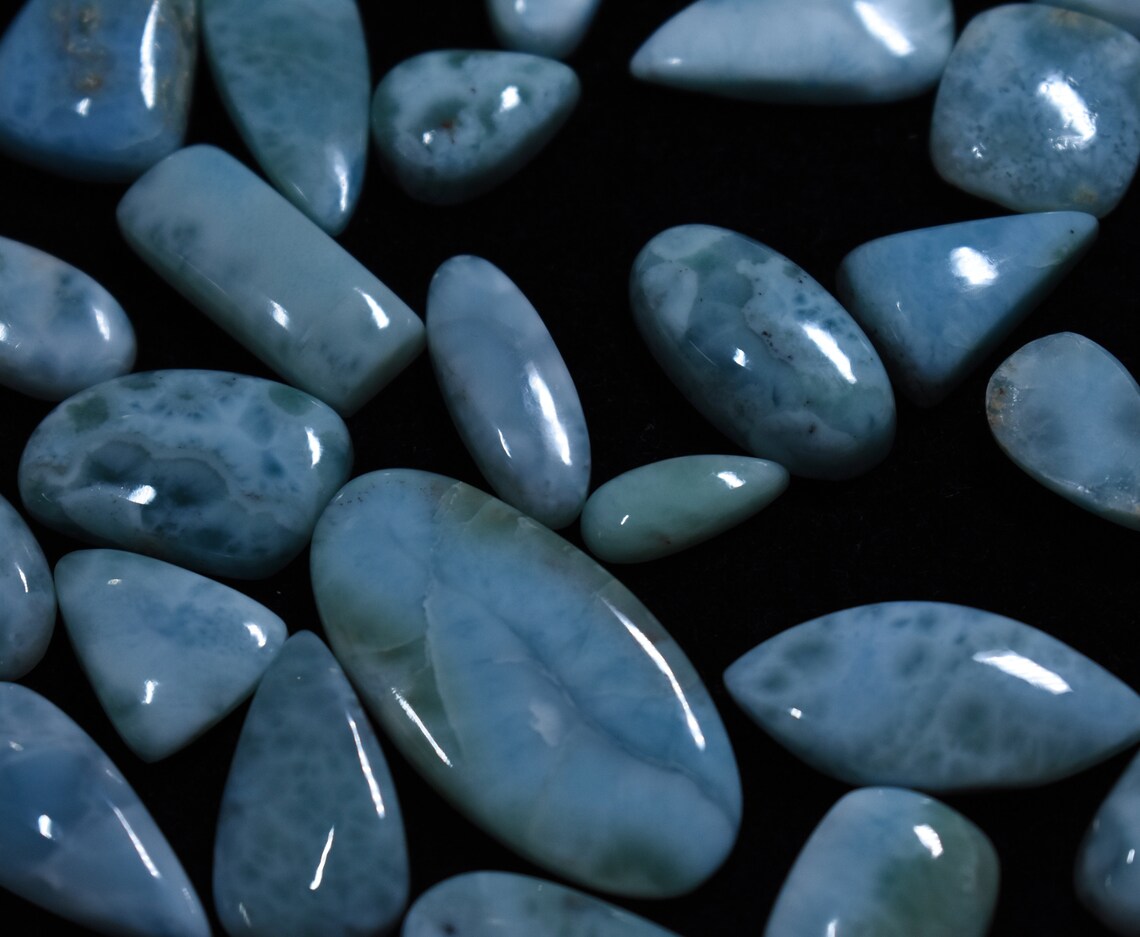 100 Carat Natural Sky Blue Larimar Pectolite Cabochon Atlantis - Etsy