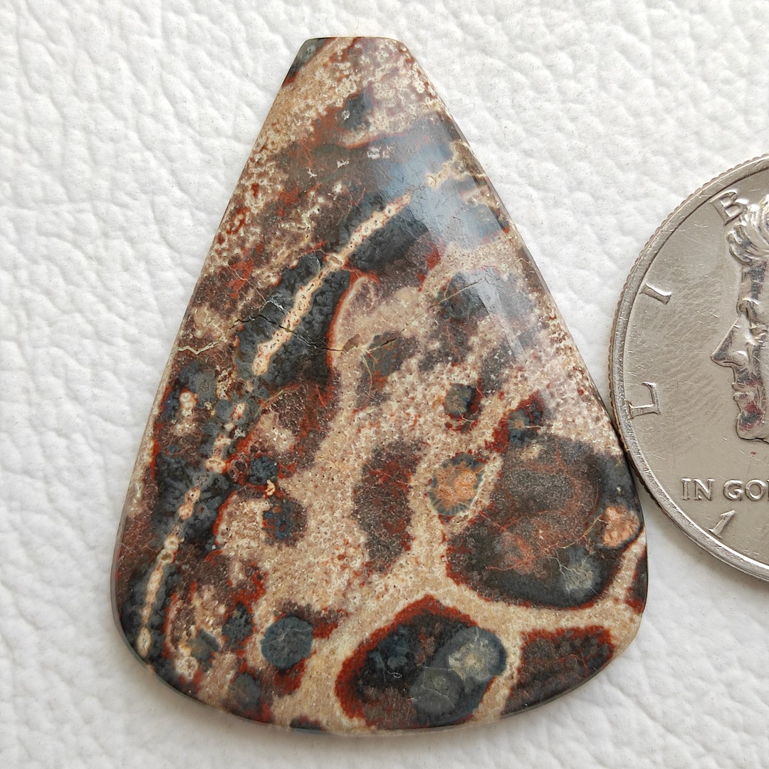 Rare Multi Colour Viper Skin Jasper Cabochon 60 Carat Handmade Flatback ...
