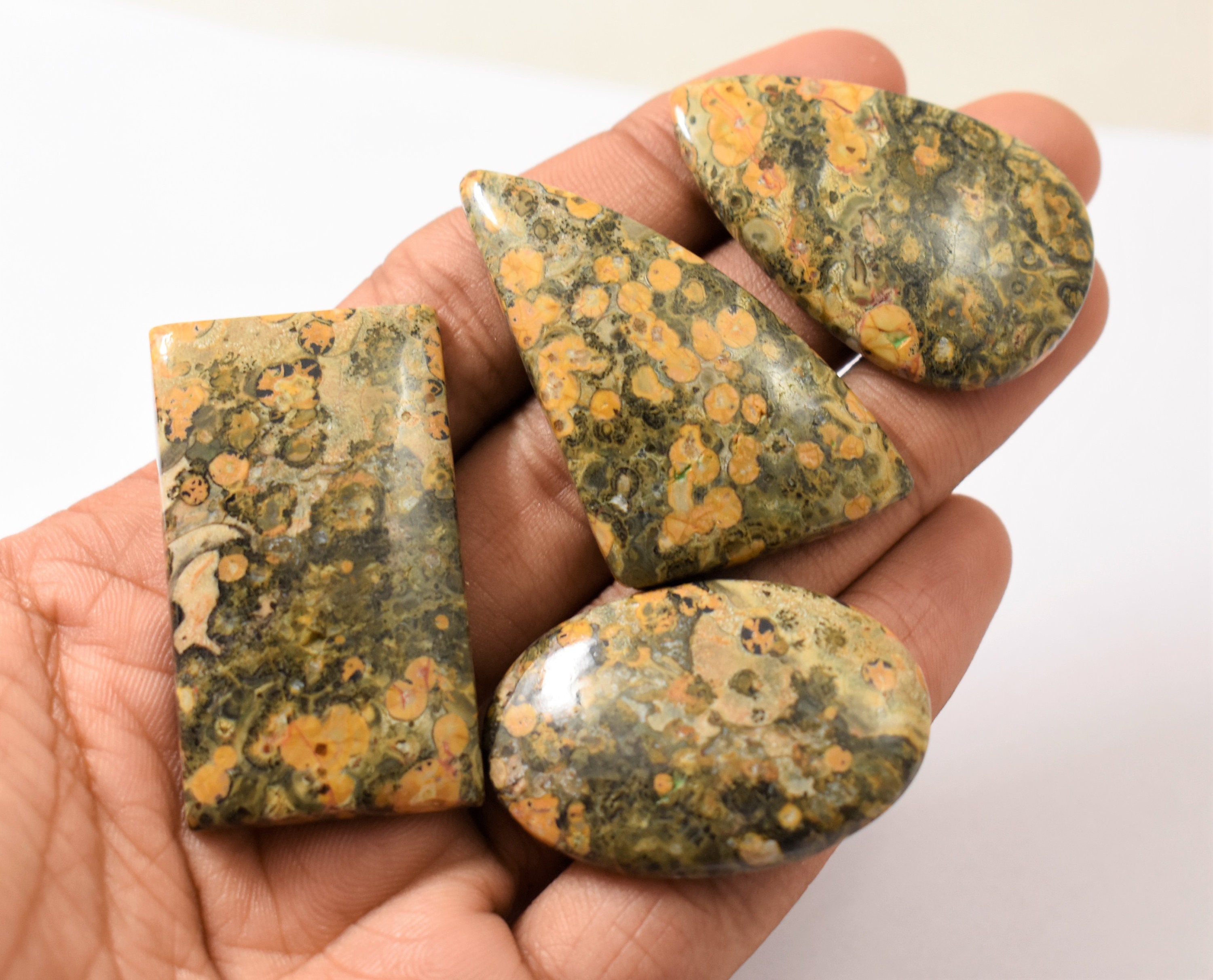 Multi Colour Leopard Skin Jasper Cabochon Jasper Gemstone - Etsy