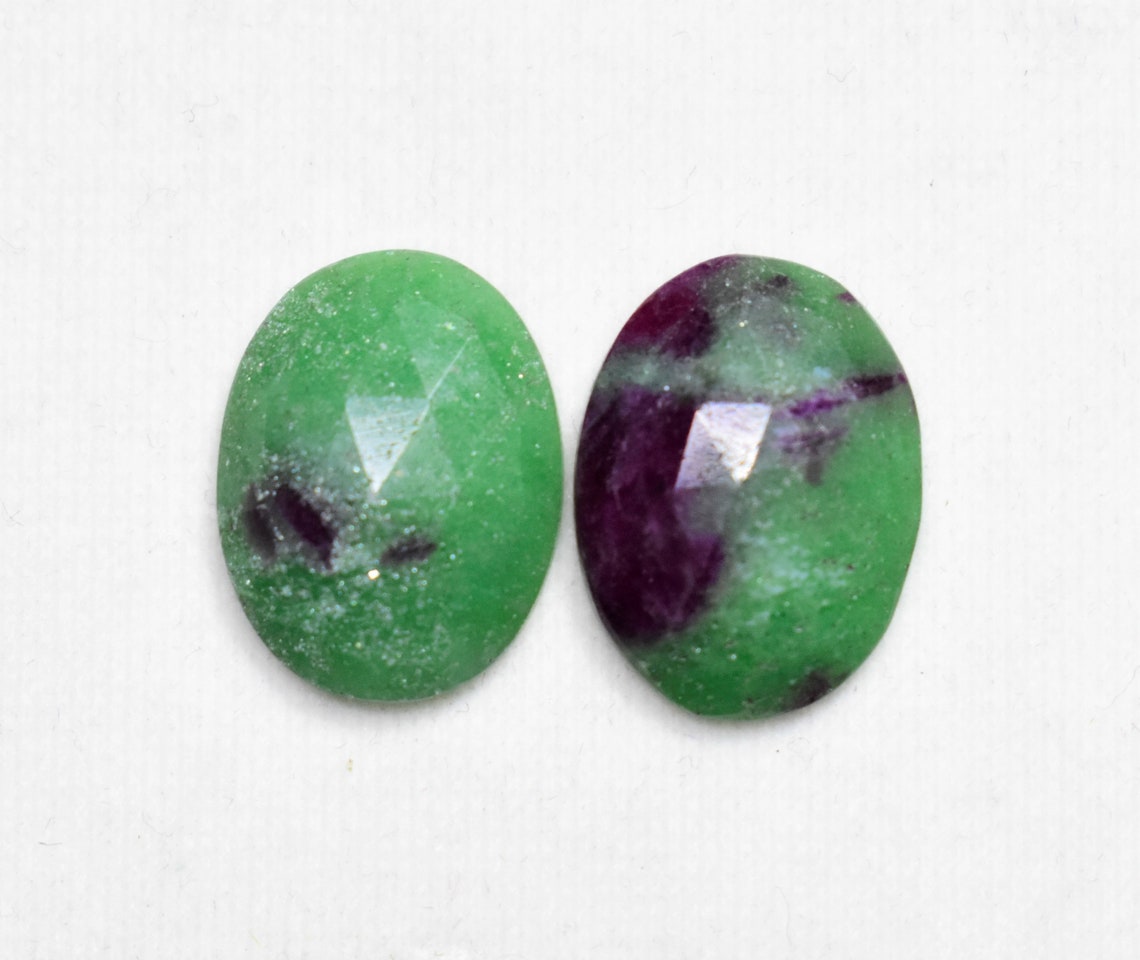 Real Ruby Red Green Faceted Gemstone 13ct Ruby Zoisite Healing | Etsy