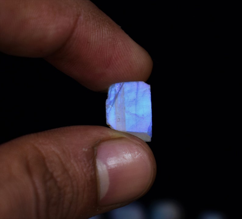 Sliced Moonstone Rough Natural Rainbow Blue Sheen Small Size | Etsy