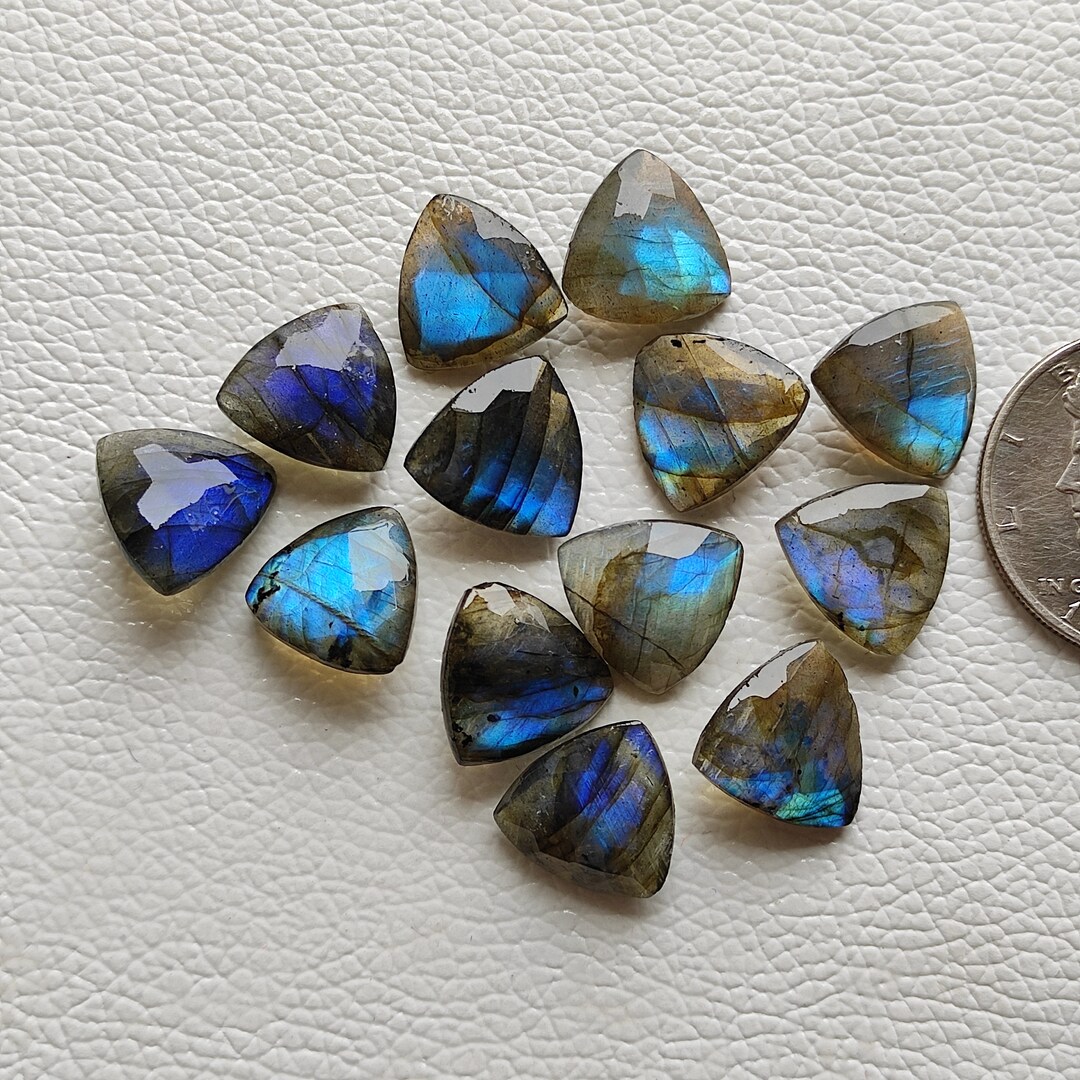16X16 MM Trillion Shape Labradorite Faceted Cut Stone 120 Carat 13pcs ...