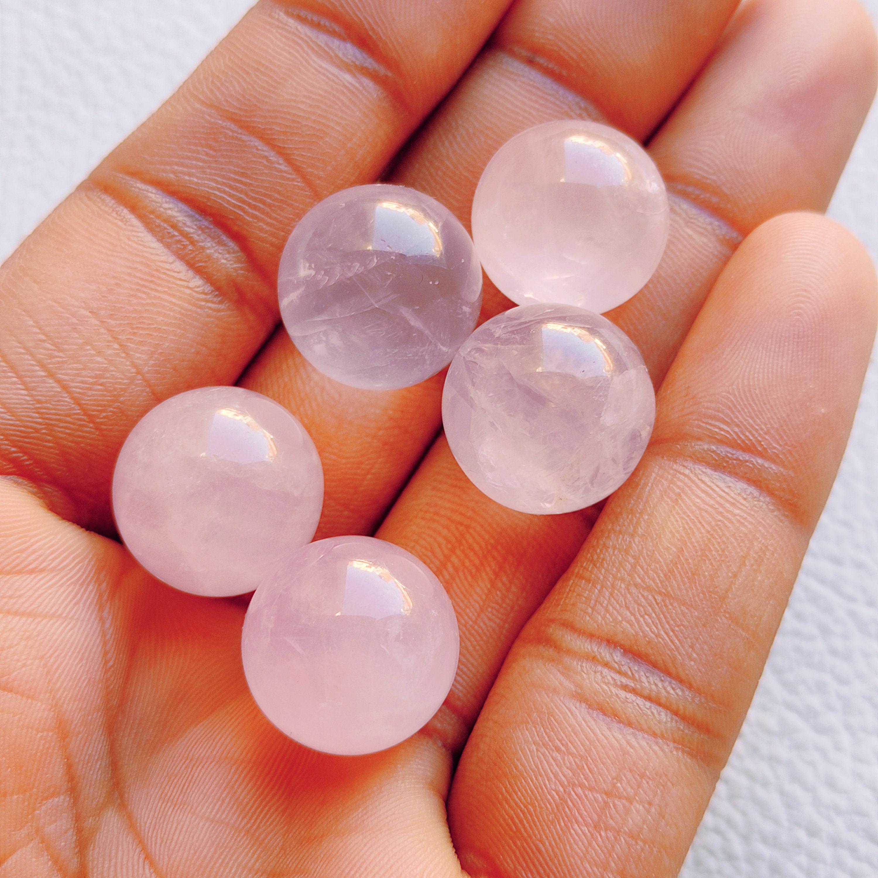 17 MM 5pcs Rose Quartz Sphere Crystal Stone Designer Ball Pink | Etsy