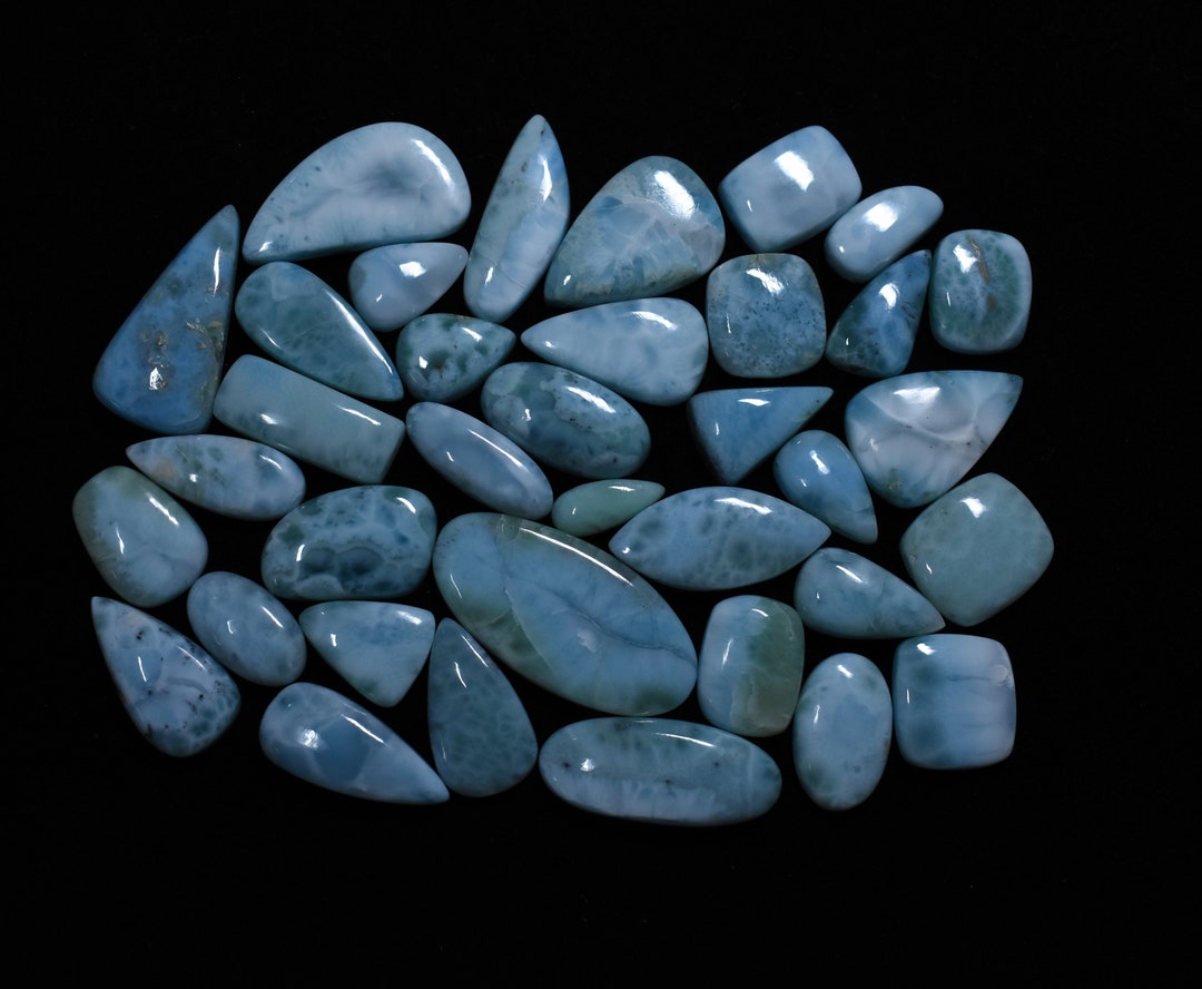 150ct Rare Blue Larimar Pectolite Cabs Wholesale Lot Smooth Polished ...