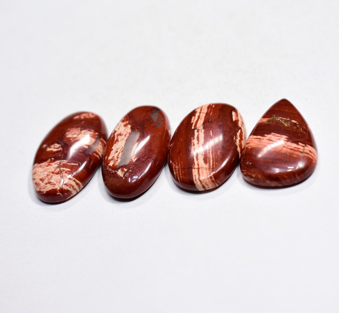 110ct Natural Red White Snakeskin Striped Jasper Flatback | Etsy