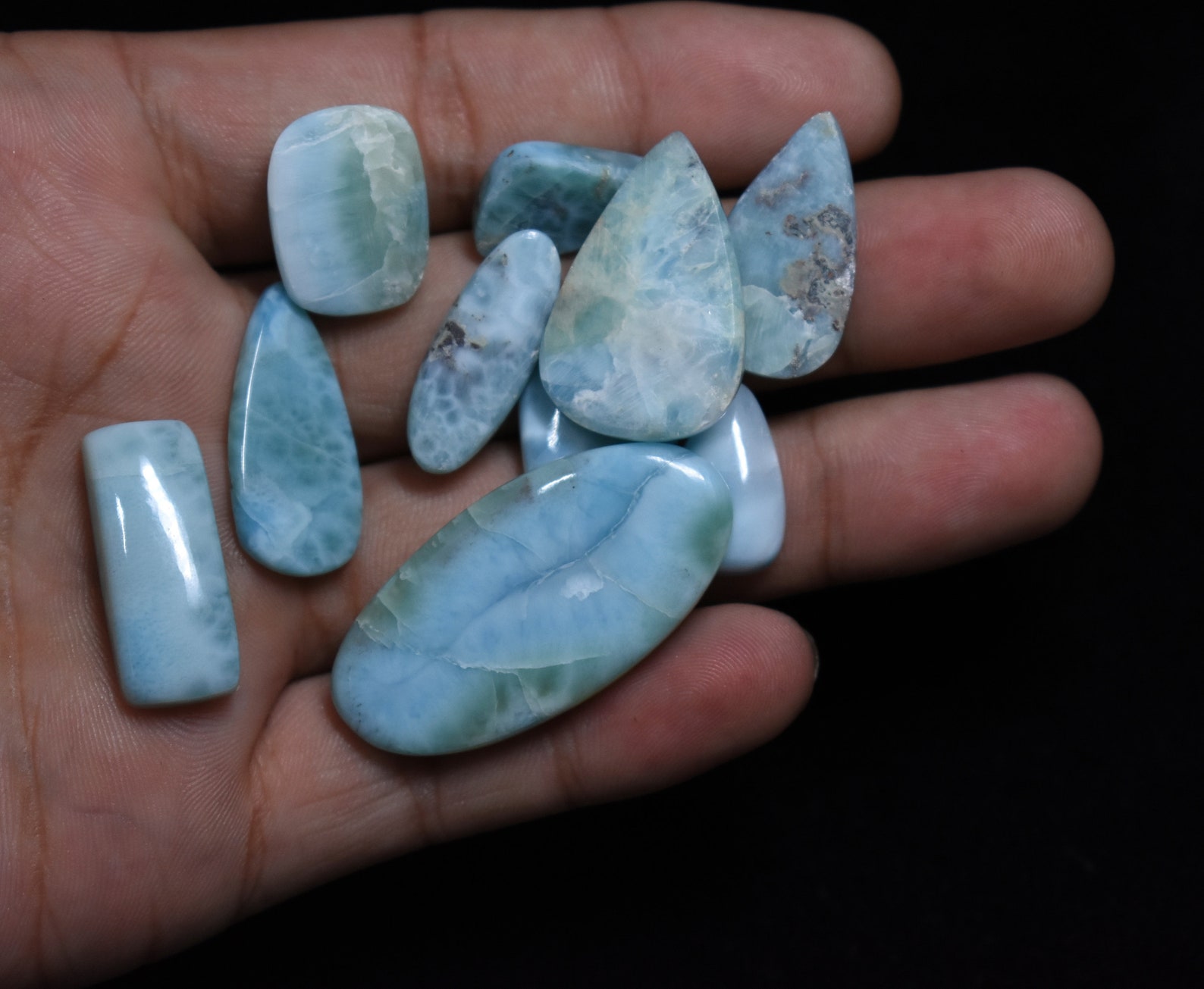 100 Carat Natural Sky Blue Larimar Pectolite Cabochon Atlantis - Etsy