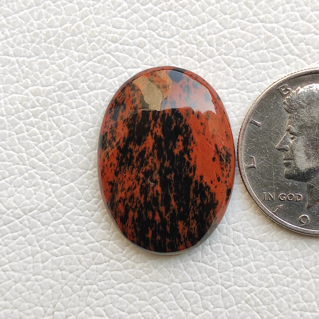 Rare Red Black Mahogany Obsidian Cabochon Oval Shape Designer Obsidian ...